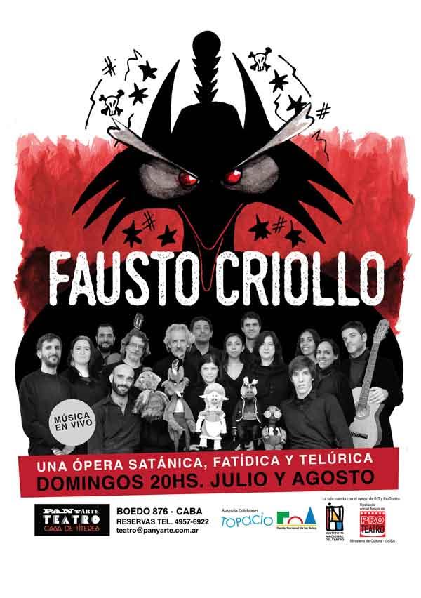 «Fausto criollo», con música y títeres | SABOR A TEATRO